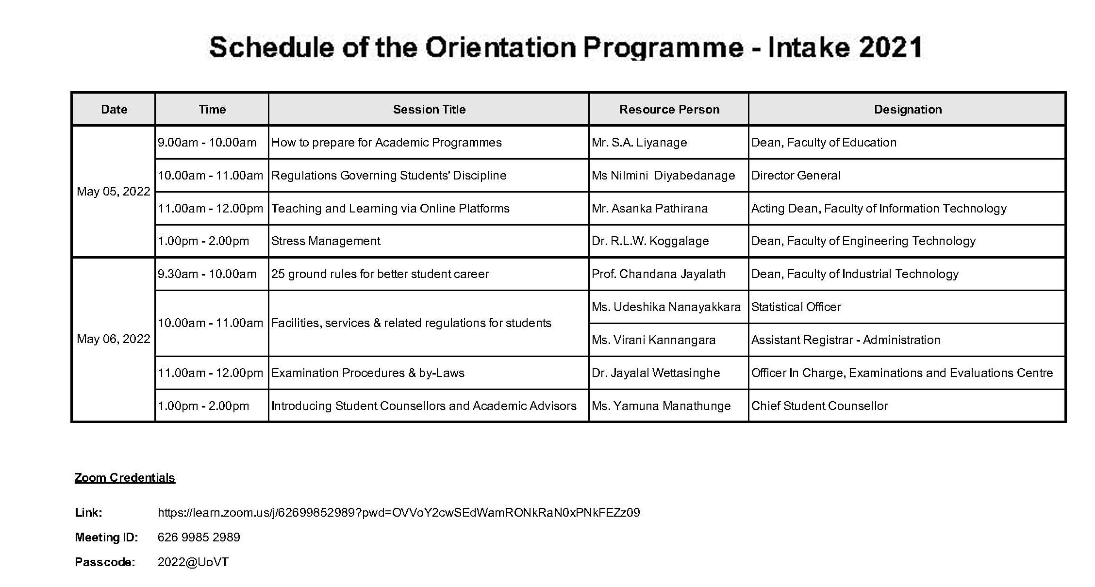 orientation-programme | UoVT